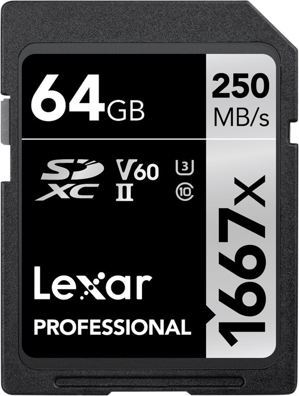 Lexar Professional 1667x SDXC 64 GB Class 10 UHS-II U3 (LSD64GCB1667 ...